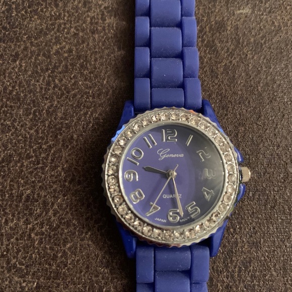 Geneva | Accessories | Nwot Silicone Watches With Rhinestones Blue And ...